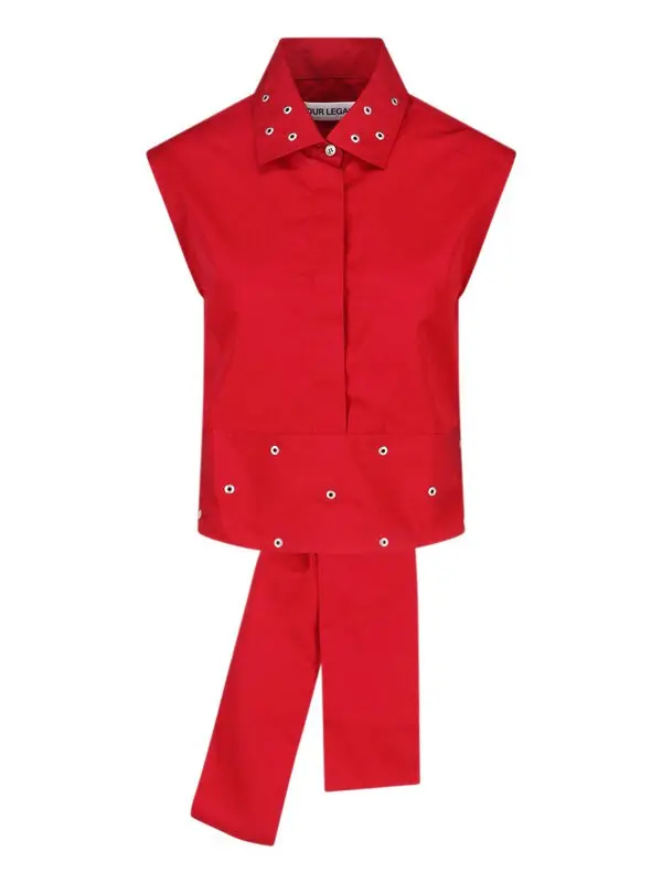 Our Legacy Cotton Poplin Top With Mother-of-pearl Buttons - Red