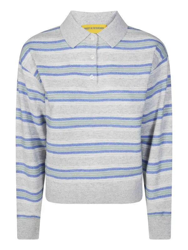 Guest In Residence Striped Cashmere Polo - Azzurro
