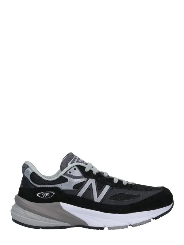 NEW BALANCE Pigskin & Mesh Low Top Sneakers - Black