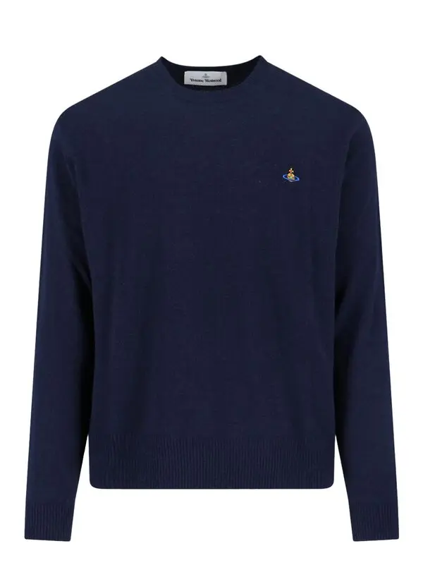 VIVIENNE WESTWOOD Wool-cashmere Crewneck Sweater - Blue