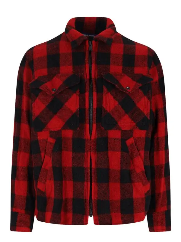Junya Watanabe Plaid Zip Shirt Jacket - Red