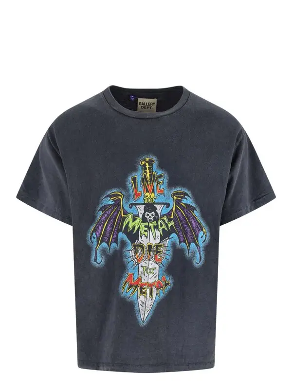 GALLERY DEPT. Vintage Cotton Graphic T-shirt For - Blue
