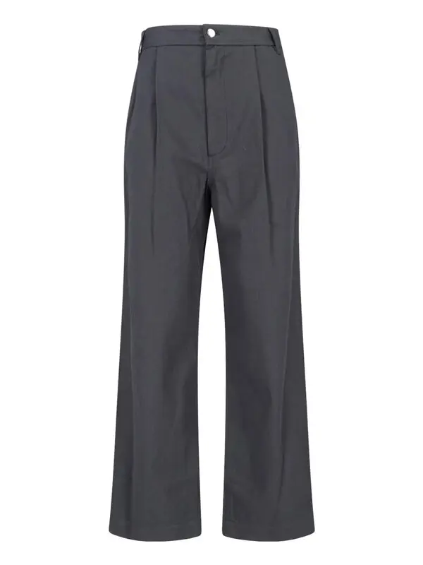LOW CLASSIC High-waist Wide-leg Pleated Trousers - Grey
