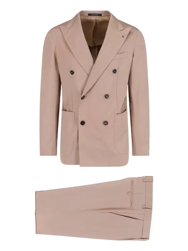 Tagliatore Tailored Wool-cotton Dress With Stretch Blend - Beige
