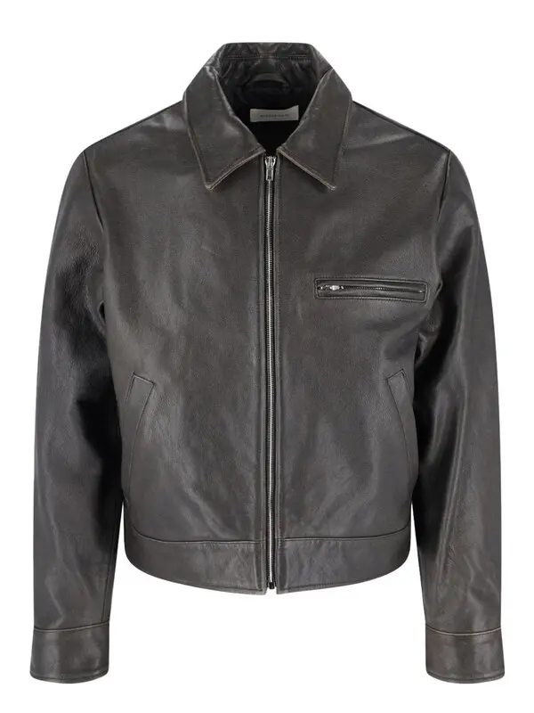 BERNER KUHL Leather Zip-up Jacket - Black