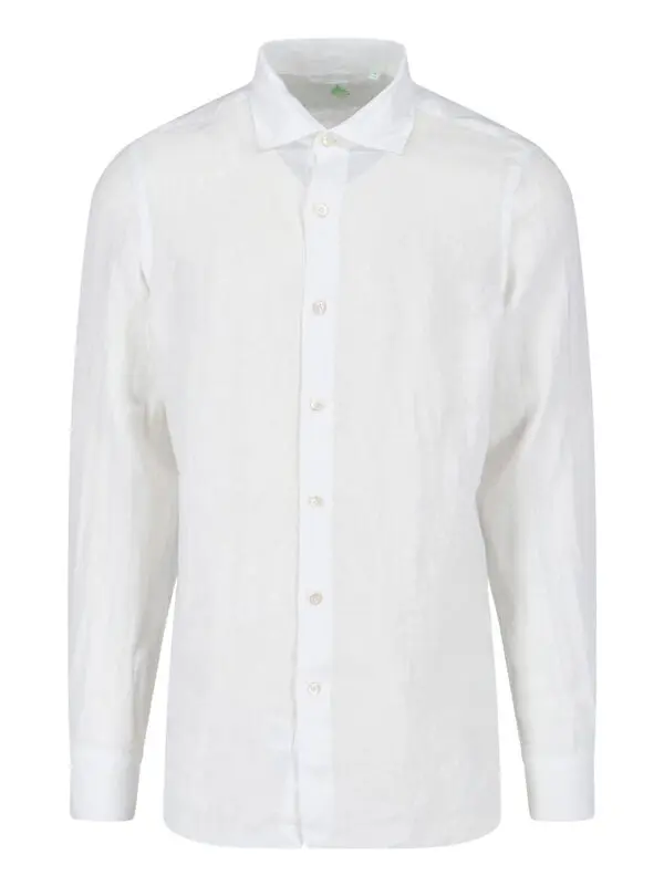 FINAMORE 1925 Linen Button-up Shirt - White