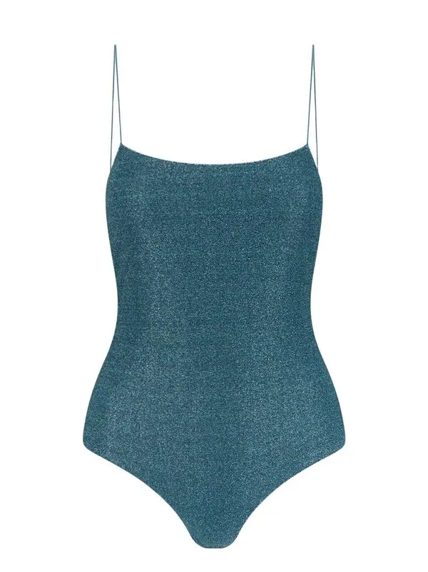 Oseree Inspired Lurex Peacock Mini Dress For - Blue