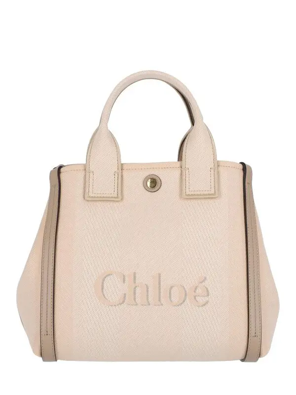 Chloé Cotton And Calf Leather Shoulder Bag - White