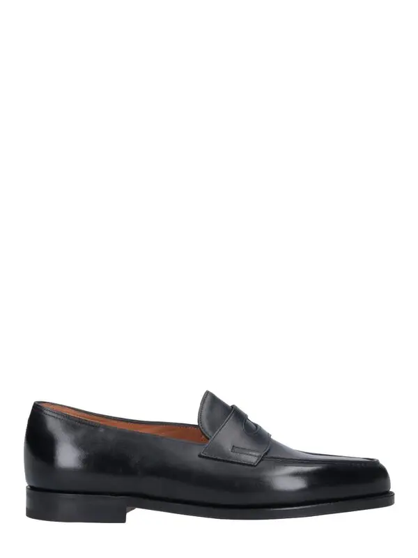 John Lobb Leather Penny Loafers - Black