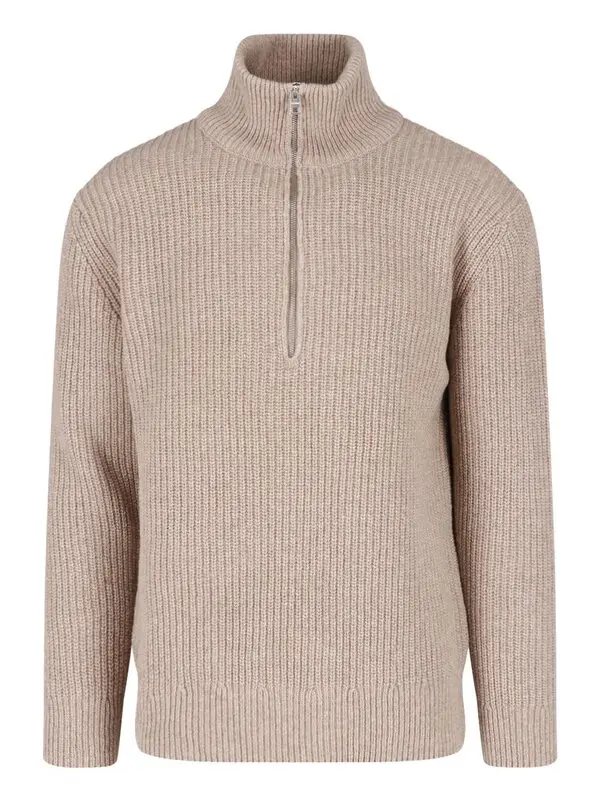 Closed 100% Wool Ribbed Knit Pullover - Beige