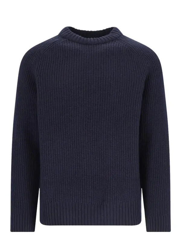 Closed 100% Wool Ribbed Knit Pullover - Blue