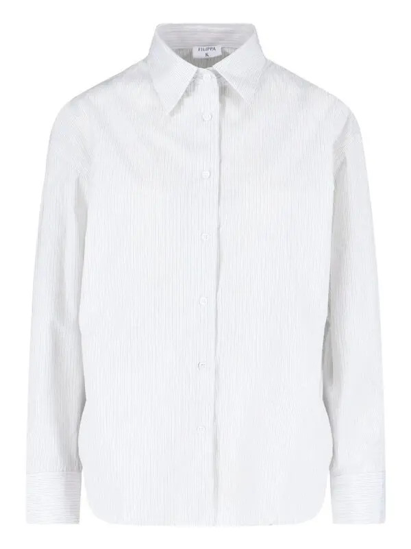 Filippa K Striped Cotton Poplin Shirt - White