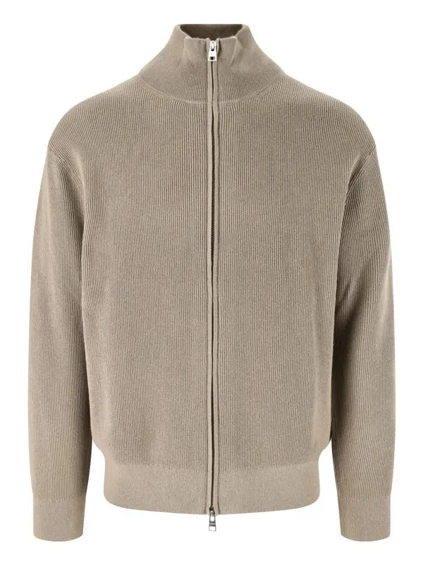 Closed Soft Cotton-cashmere Wool Zip-up Sweater - Beige