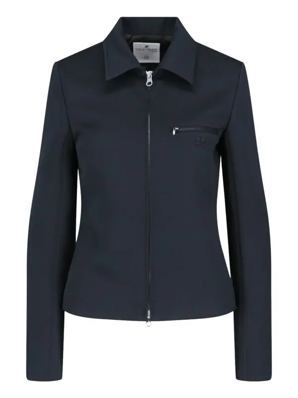 COURREGES Zip-up Tailored Jacket - Black