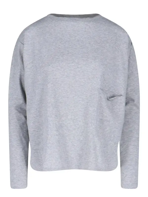 MA'RY'YA 100% Cotton Long Sleeve Pocket Polo - Grey