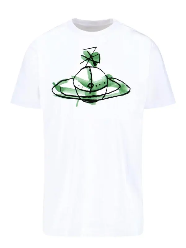 VIVIENNE WESTWOOD Orb Print Cotton T-shirt - White