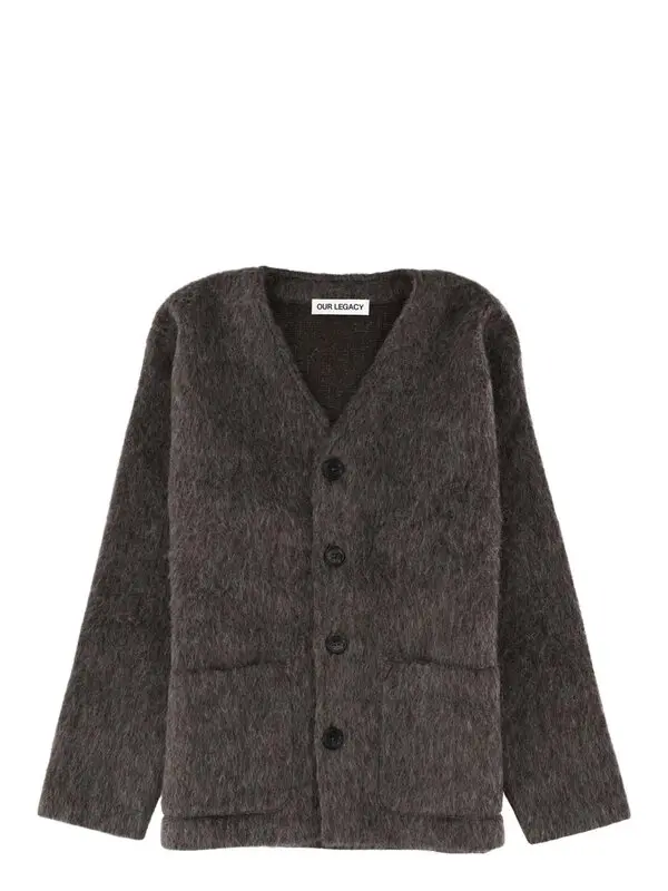 Our Legacy Fuzzy Button-front Cardigan Jacket - Grey