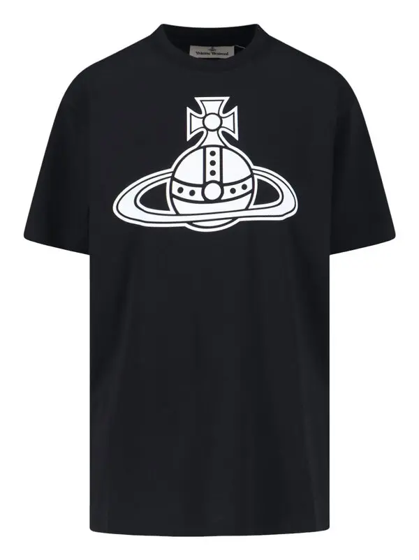 VIVIENNE WESTWOOD Cotton Logo T-shirt - Black