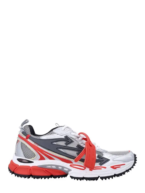 Off-White Low-top Athletic Sneakers - Grey/red