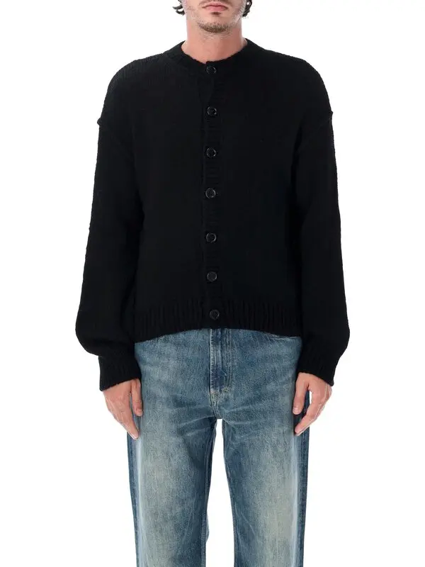 Our Legacy Button-front V-neck Wool Cardigan - Nero