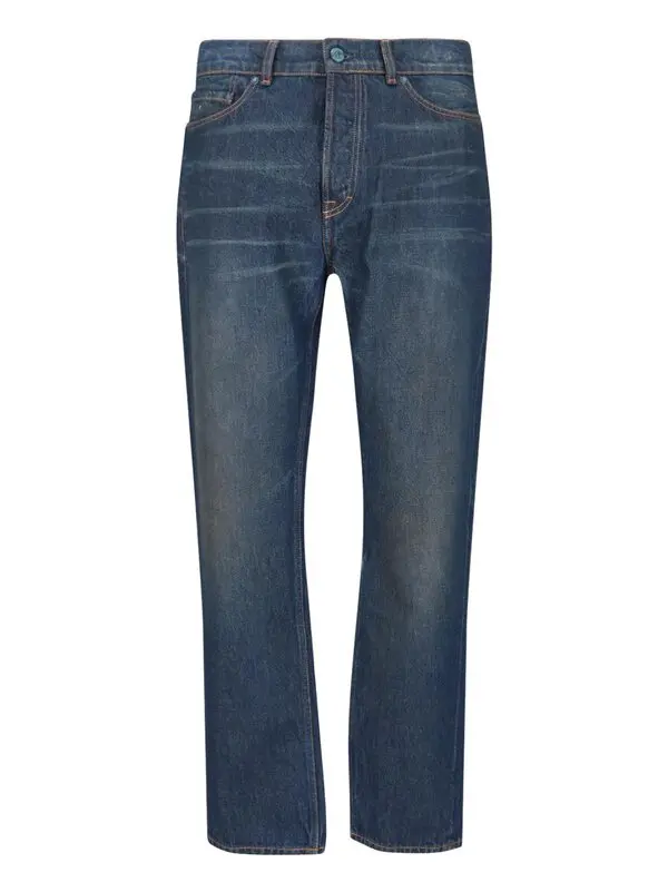 Our Legacy Slim Straight Jeans In Dark Wash Denim - Blue