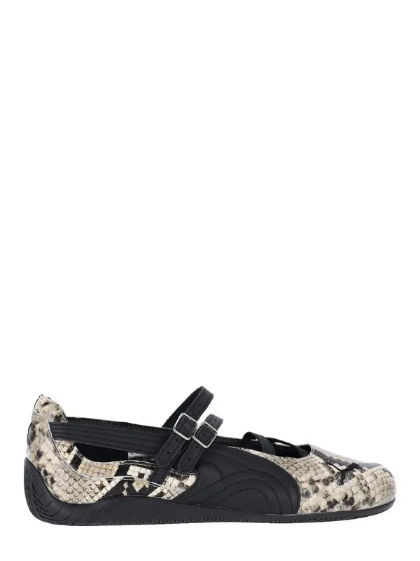 PUMA Leather Mary Jane Sneakers With Buckled Straps - Multicolor