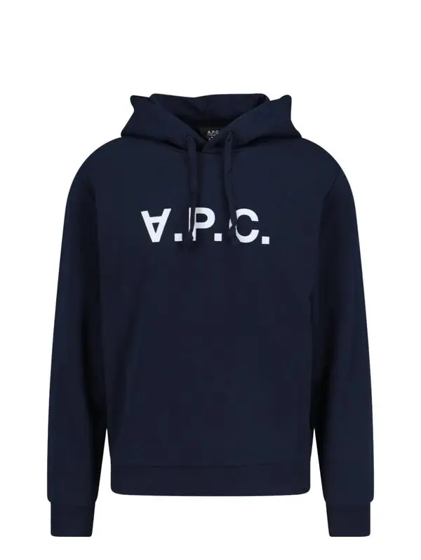 A.p.c. 100% Organic Cotton "v.p.c." Hoodie - Blue