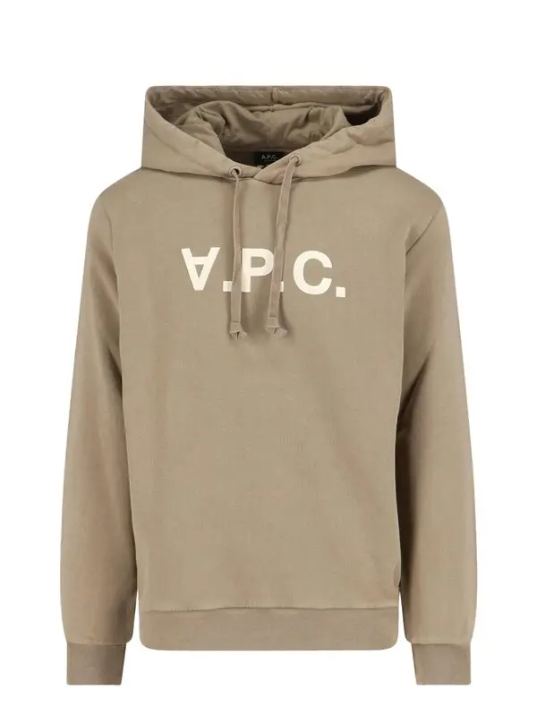 A.p.c. 100% Organic Cotton "v.p.c." Hoodie - Brown