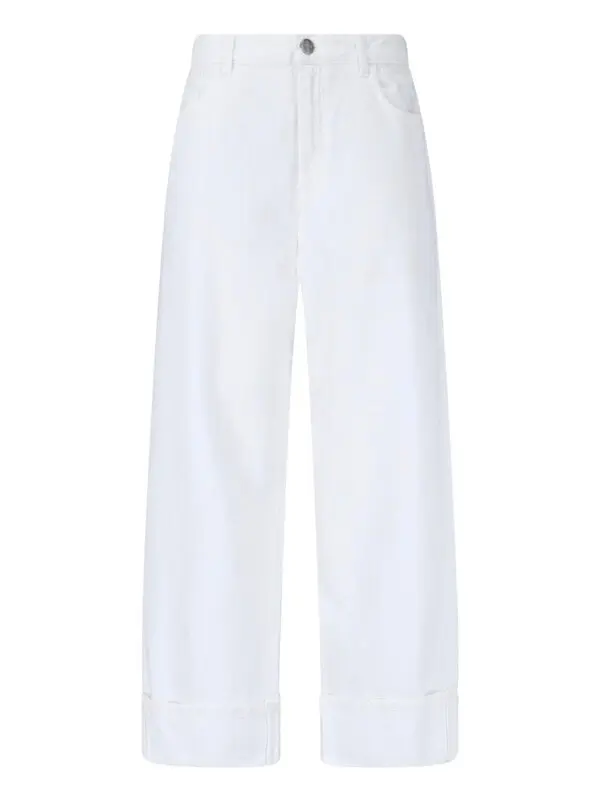 RÓHE Wide-leg Cuffed Jeans - White