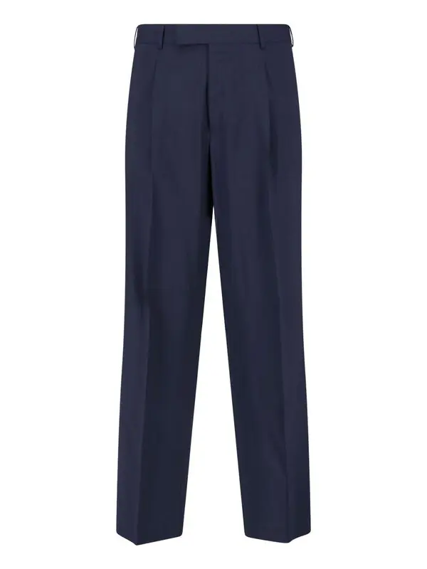 PT TORINO 100% Virgin Wool Tailored Trousers - Blue