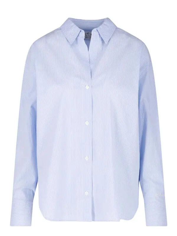 MC2 SAINT BARTH Striped Button-up Shirt - Light Blue