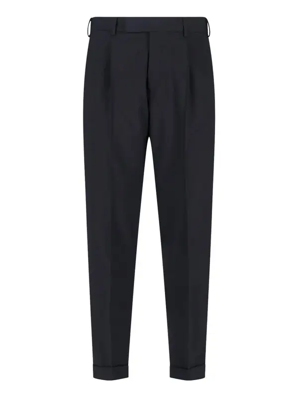 PT TORINO Wool-blend Stretch Trousers - Black