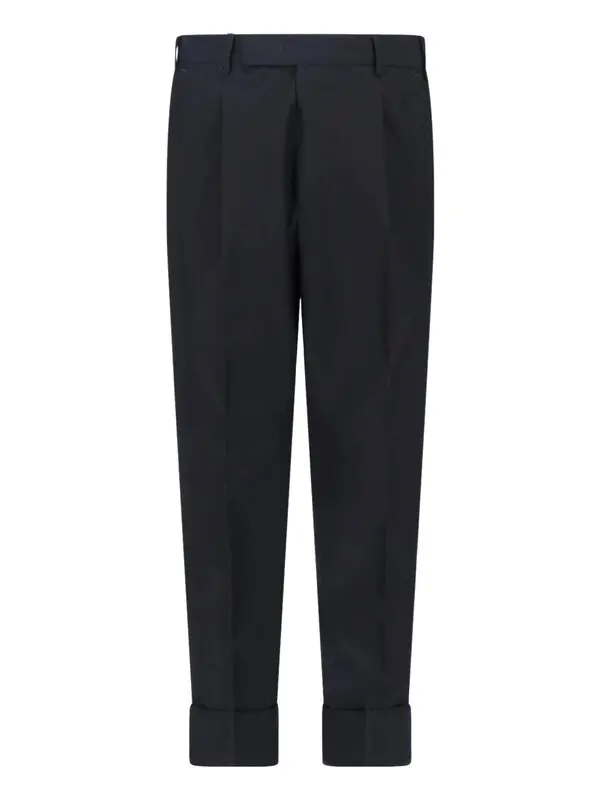 PT TORINO Pleated Cuff Hem Trousers - Black