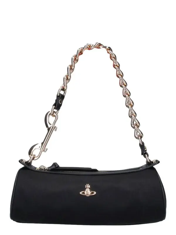 VIVIENNE WESTWOOD 100% Viscose Handbag With Chain Strap - Black