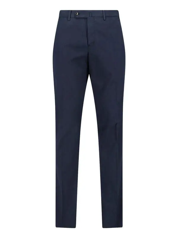 PT TORINO Lyocell-cotton Stretch Trousers - Blue