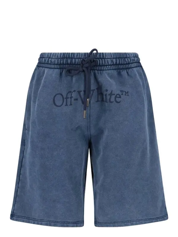 Off-White Cotton Cargo Trousers - Blue