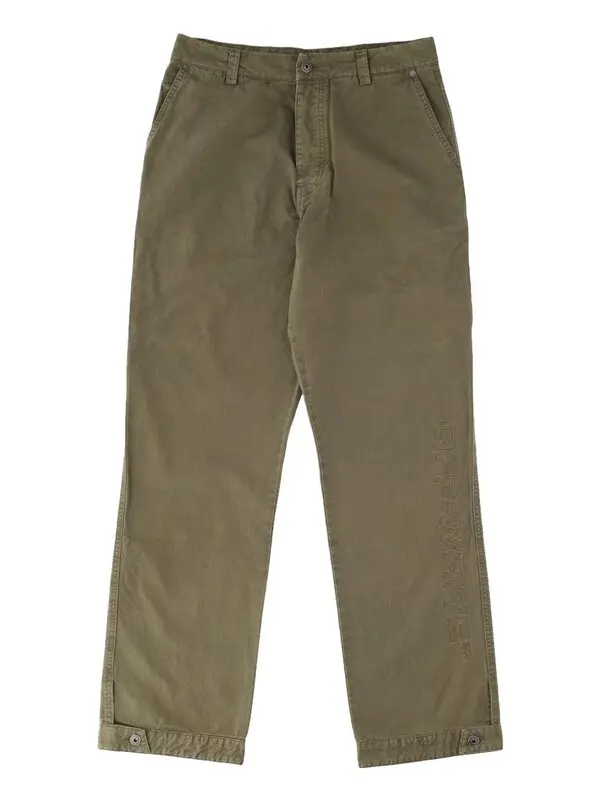 Off-White Cotton Trousers - Green