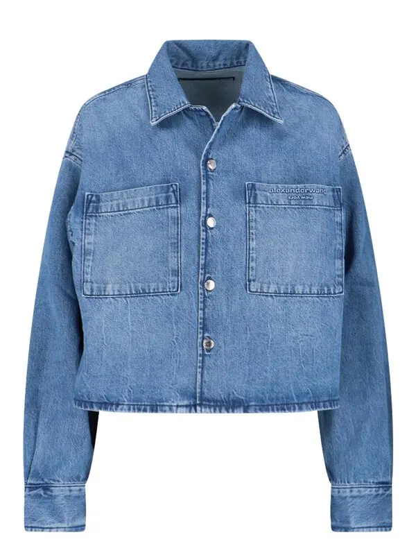 Alexander Wang Denim Shirt With Classic Collar - Blue