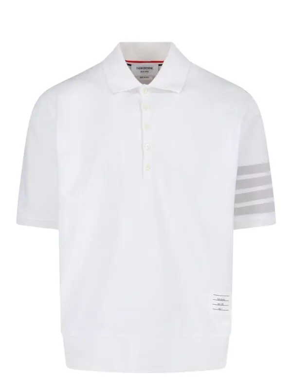 Thom Browne Short-sleeve Cotton Polo Shirt - White
