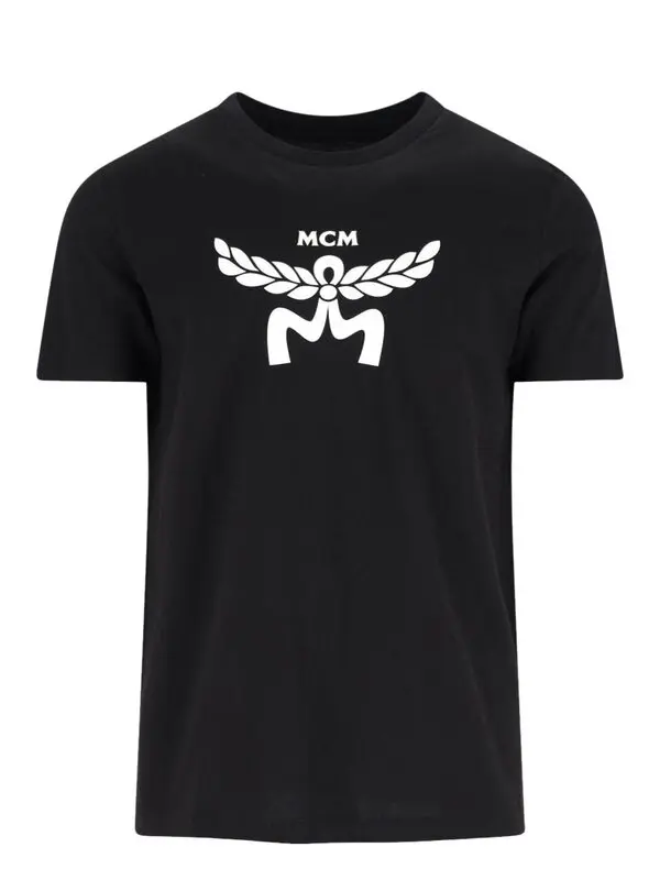 Mcm Graphic Print Crewneck T-shirt - Black