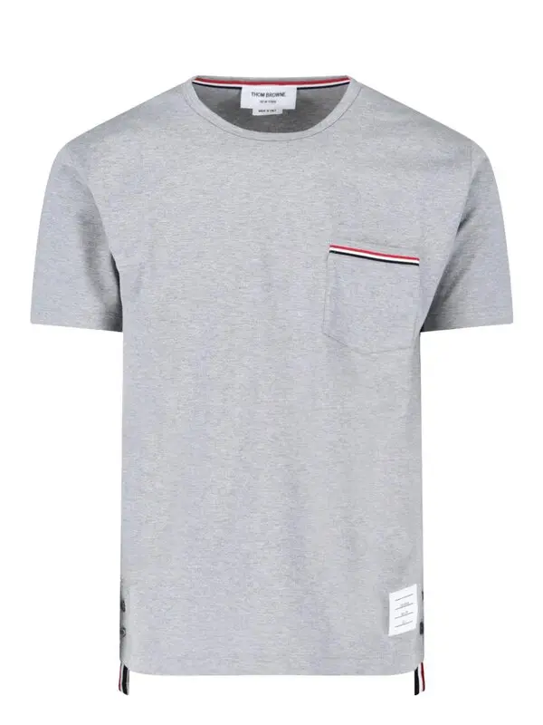 Thom Browne 100% Cotton Crewneck T-shirt - Grey
