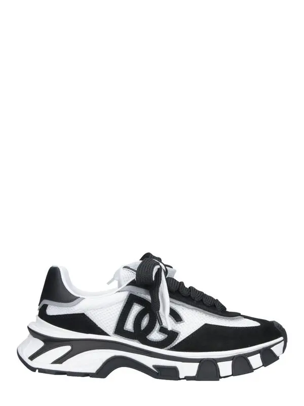 Dolce & Gabbana Light Leather-trimmed Sneakers - White