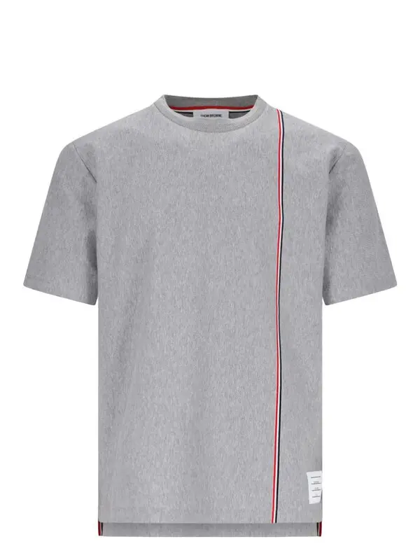 Thom Browne 100% Cotton Crewneck T-shirt For - Grey