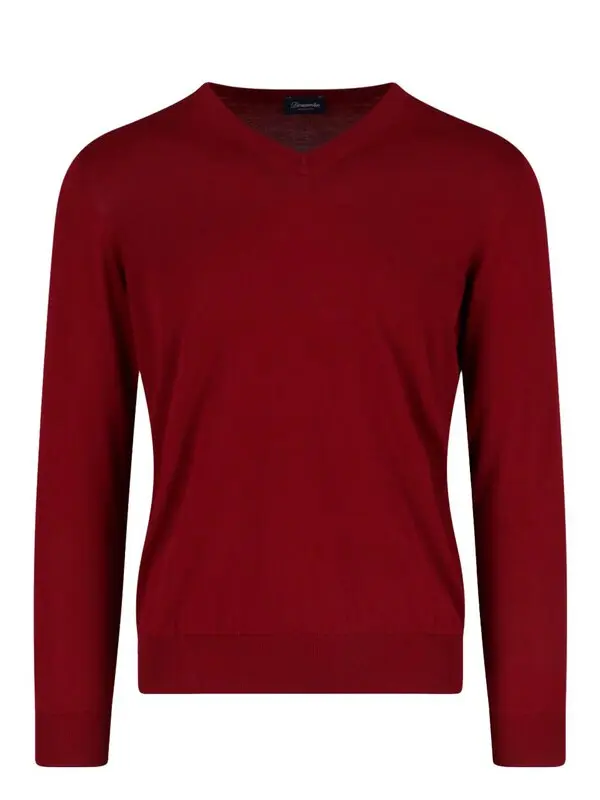 DRUMOHR V-neck Cotton Sweater - Red
