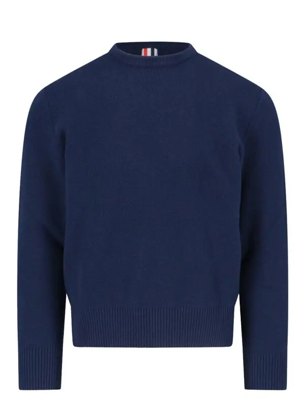 Thom Browne 100% Virgin Wool Crewneck Sweater - Blue
