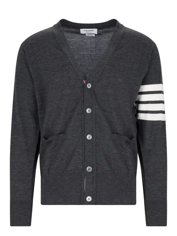 Thom Browne 100% Virgin Wool Crewneck Sweater - Grey