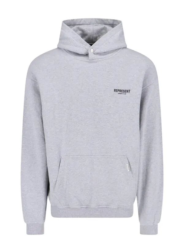 REPRESENT Graphic Print Pullover Hoodie - Grey