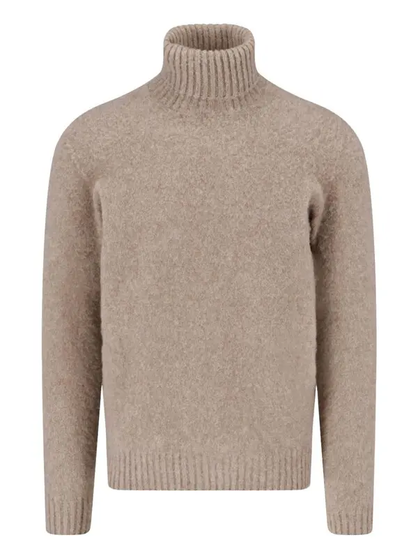 DRUMOHR 100% Lambswool Crewneck Sweater - Beige