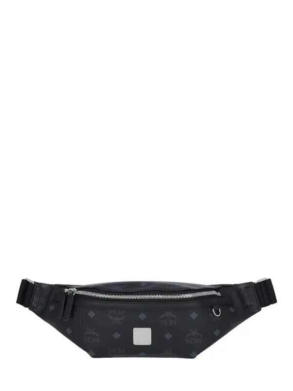 Mcm Monogram Belt Bag - Black
