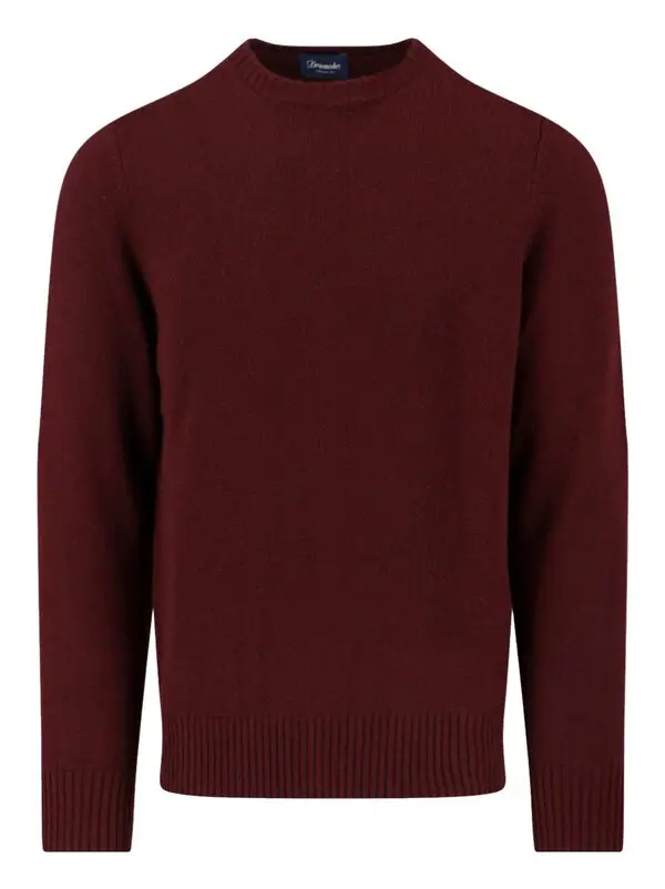 DRUMOHR 100% Cashmere Crew Neck Sweater - Red